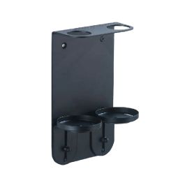 300ml Wall Mounted Double Chrome Silver Bracket For Dispenser - Black