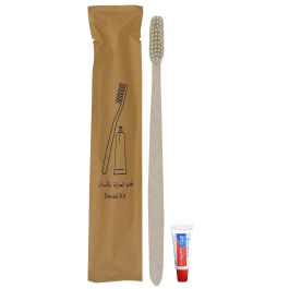 Dental Kit - Kraft Paper Packing with Wheat Straw Toothbrush + 5G ...